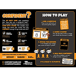CONFIDENT? Board Game | Great Group Party Game for Family Game Night | Trivia with a Twist for Adults, Kids & Teens | Ages 8+ | 2-30 Players | Average Playtime 30 Minutes | Made by Confident Games