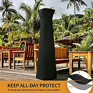 Himal Pyramid Torch Patio Heater Cover,Heavy Duty Fabric With Durable Zipper,Stand-Up Outdoor Waterproof Full Heater Cover,23"L X 23"W X 90"H