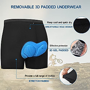 Nomolen Men's Mountain Bike Shorts 3D Padded Lightweight Quick Dry MTB Cycling Bicycle Shorts Loose-Fit B-Grey