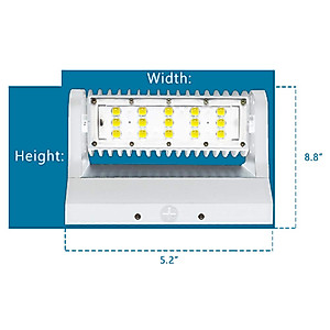 Westgate Rotatable LED Wall Packs 360 Degrees- White Finish - Outdoor Lights Parking Overhead Entrance Yard - Waterproof IP65 - UL Listed - High Lumen 120-277V (25W 5000K Cool White)