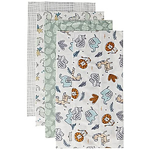 Dino Safari 4 Pack Flannel Burp Cloth Set