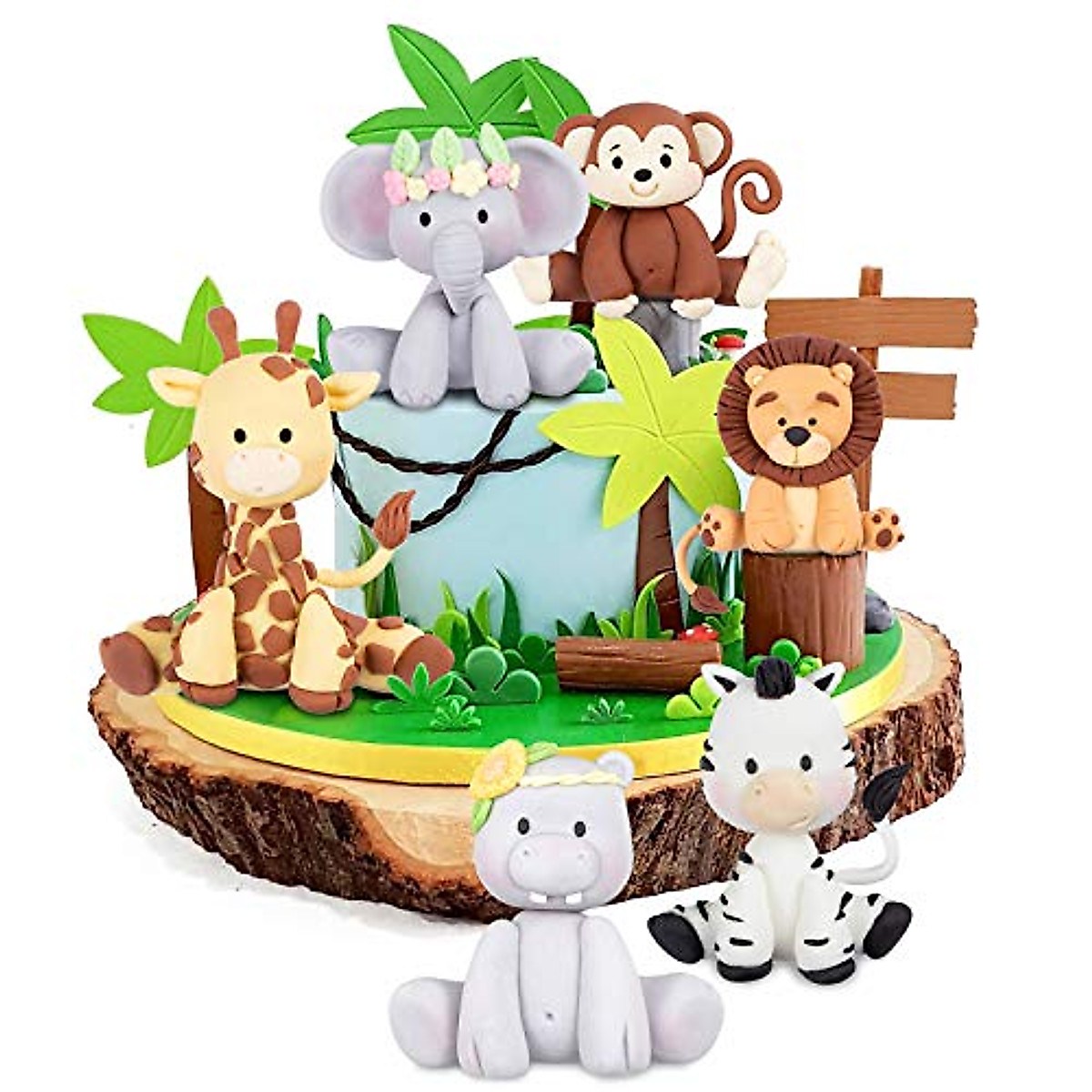 FUNSHOWCASE Jungle Animals Fondant Silicone Molds Sugarcraft Cake Decoration 6-count Height 2.6-3.6inch