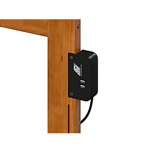 AFI Richmond Queen Solid Wood Headboard with Attachable Charger in Light Toffee