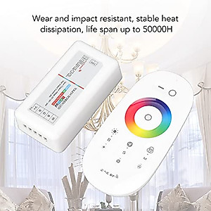 LED Strip Light Dimmer, LED Remote Controller 2.4GHz Wireless RF Touch RGBW 7 Color Dimming Heat Dissipation DC12 to 24V for Lighting Devices