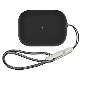 AirPods Pro 2 Case [Front LED Visible][Compatible with Magsafe and Wireless Charging] Shock Proof Protective Cover for Apple AirPods Pro 2nd Generation Case 2022 Released (Case Black+ Lanyard Gray)