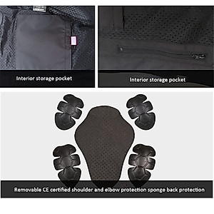 DUHAN Women's Motorcycle Jacket Summer Breathable Motorbike Moto Jacket Riding Ladies Clothing with removable protective gear (Pink, X-Large)