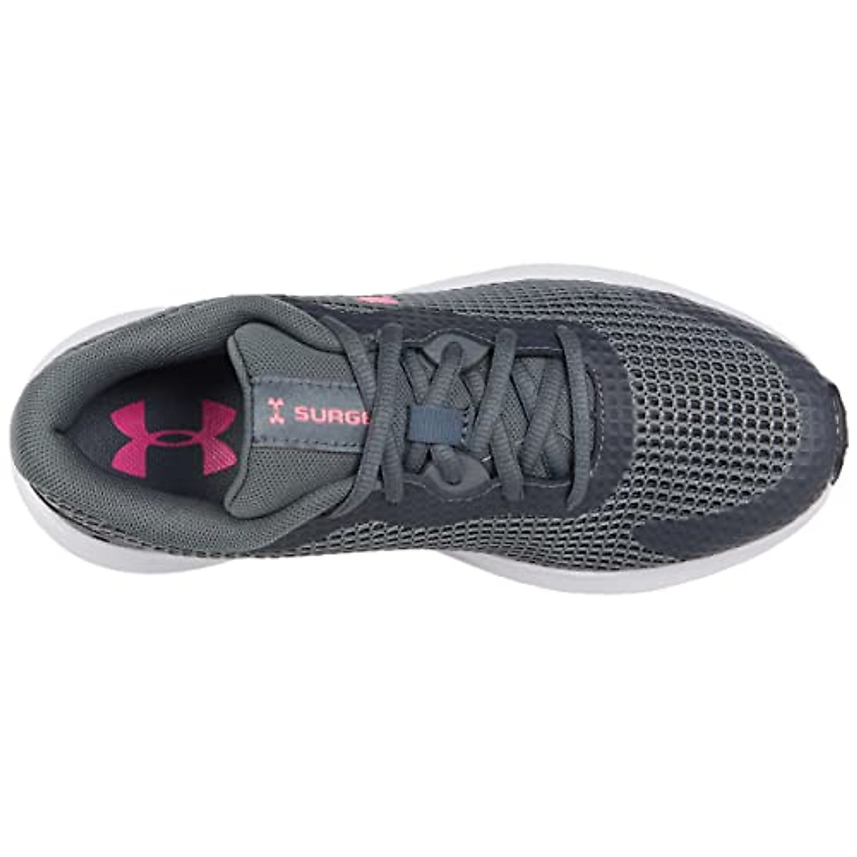 Under Armour Women's Surge 3 Sneaker, (103) Pitch Gray/White/Cerise, 8.5