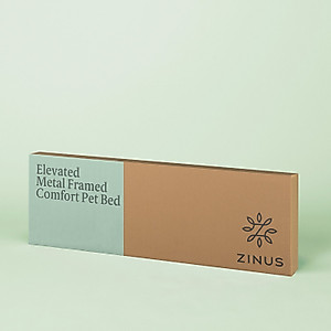 ZINUS Elevated Metal Framed Comfort Pet Bed, Small, Black
