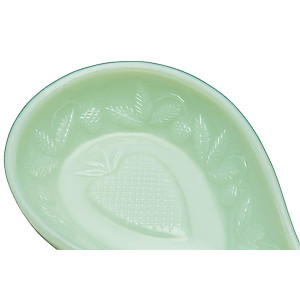 KitchenCraft Spoon Rest, Vintage Style Milk Glass, Jade Green,20.5 x 9 cm