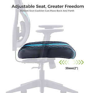 EUREKA ERGONOMIC Gaming Chair,Video Game Chairs PC Mesh Gaming Computer Chair with Adjustable Lumbar Support Headrest Armrest Gamer Desk Chair with for Adults Teens, Blue