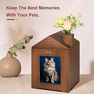 BEBIBORU Pet Urns for Dogs Cats Ashes, Dog Memorial Gifts for Loss of Dog Cat Personalized Wooden Box Cremation Urns with Photo, Memorial Keepsake for Small Large Animals Ashes Pet Memorial Gifts