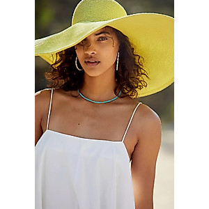 POTESSA Turquoise Beaded Choker Necklace for Women Tiny Boho Hawaiian Seed Bead Beach Necklace Jewelry