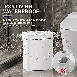 Vanpopubs 2 Pack 2.7 Gal Bathroom Trash Can with Lid, Automatic Trash Can Small Smart Garbage Can Touchless, Slim Motion Sensor Waterproof Plastic Trash Bins for Bedroom Office Kitchen Toilet