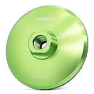 SUBRILLI 4-Inch Aluminum Backer Pad/Hook and Loop Backing Plate Holder with Arbor 5/8"-11 for Sanding Polishing