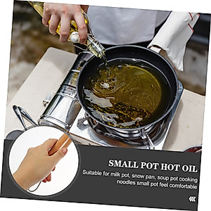 HANABASS Snow Pan with Wooden Handle Skillet Stainless Griddle Japanese Frying Pot Fry Pan Handle Replacement Universal Pot Replacement Cookware Handle Wok Handle Pot Grip 2pcs