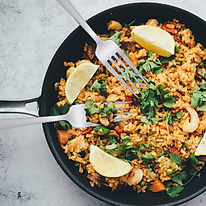 faderic Dinner Forks Set of 6, Table Forks, Flatware Forks Stainless Steel Forks,8-Inch,Silver, Square handle