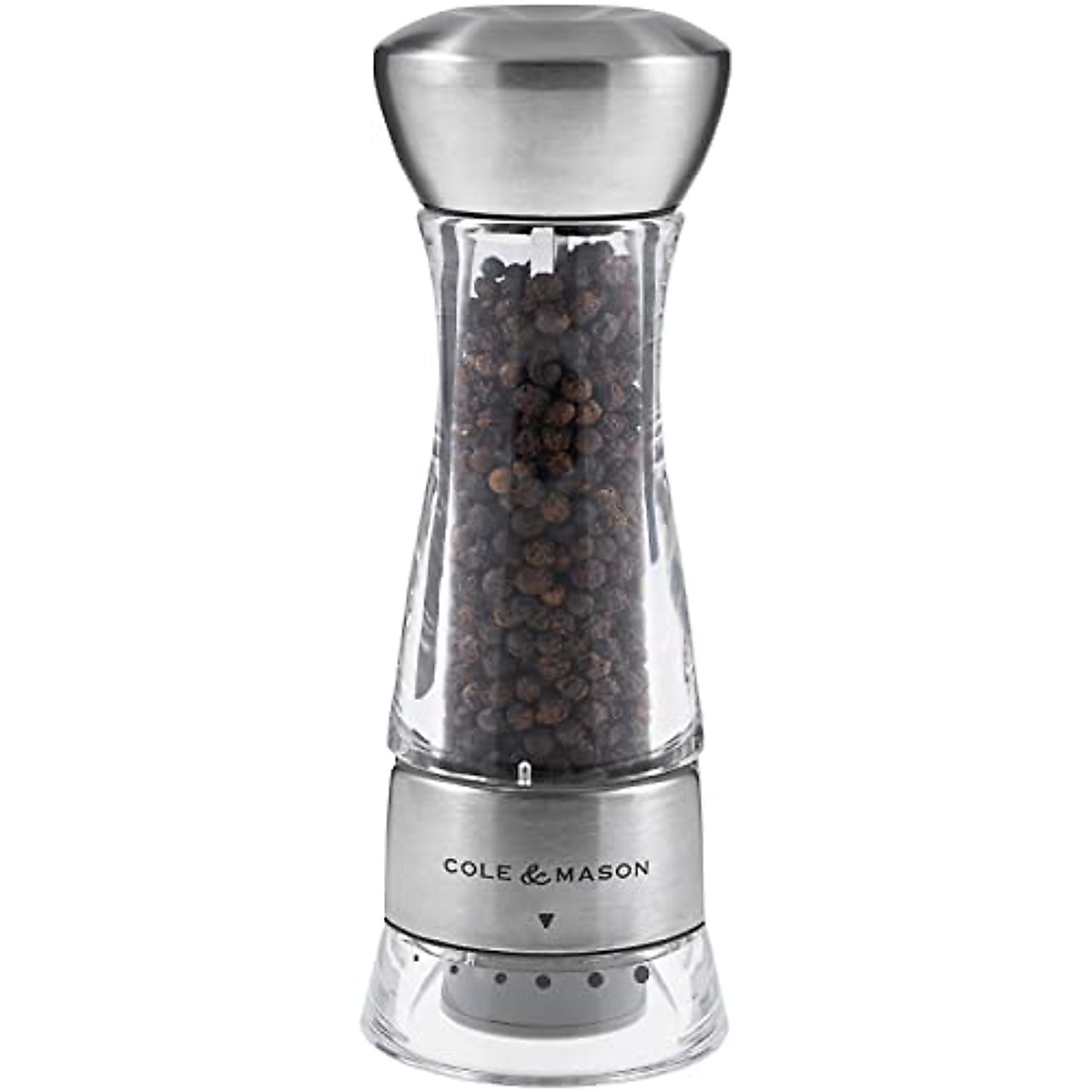 Cole & Mason Gourmet Precision Windermere Pepper Mill, Stainless Steel and Acrylic 16.5 cm