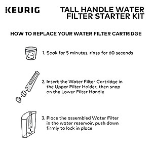Keurig Tall Handle Water Filter Starter Kit, Comes with Handle and 2 Replacement Water Filters, Compatible with Select Keurig Coffee Makers