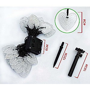 WONFAST Solar Heart String Lights, Waterproof 23ft 50LED Heart-Shaped 8 Mode Solar Starry Ambiance Lighting Christmas Fairy String Lights for Gardens Path Homes Wedding Party Decor (Warm White)