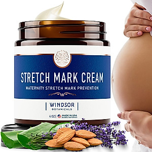 Pregnancy Stretch Mark Prevention Cream - Moisturizing Belly Stretch Mark Cream Remover Rich in High-Potency Cocoa, Aloe, Shea Butter - Hypoallergenic Nourishing Pregnancy Must Have Skin Care - 4oz