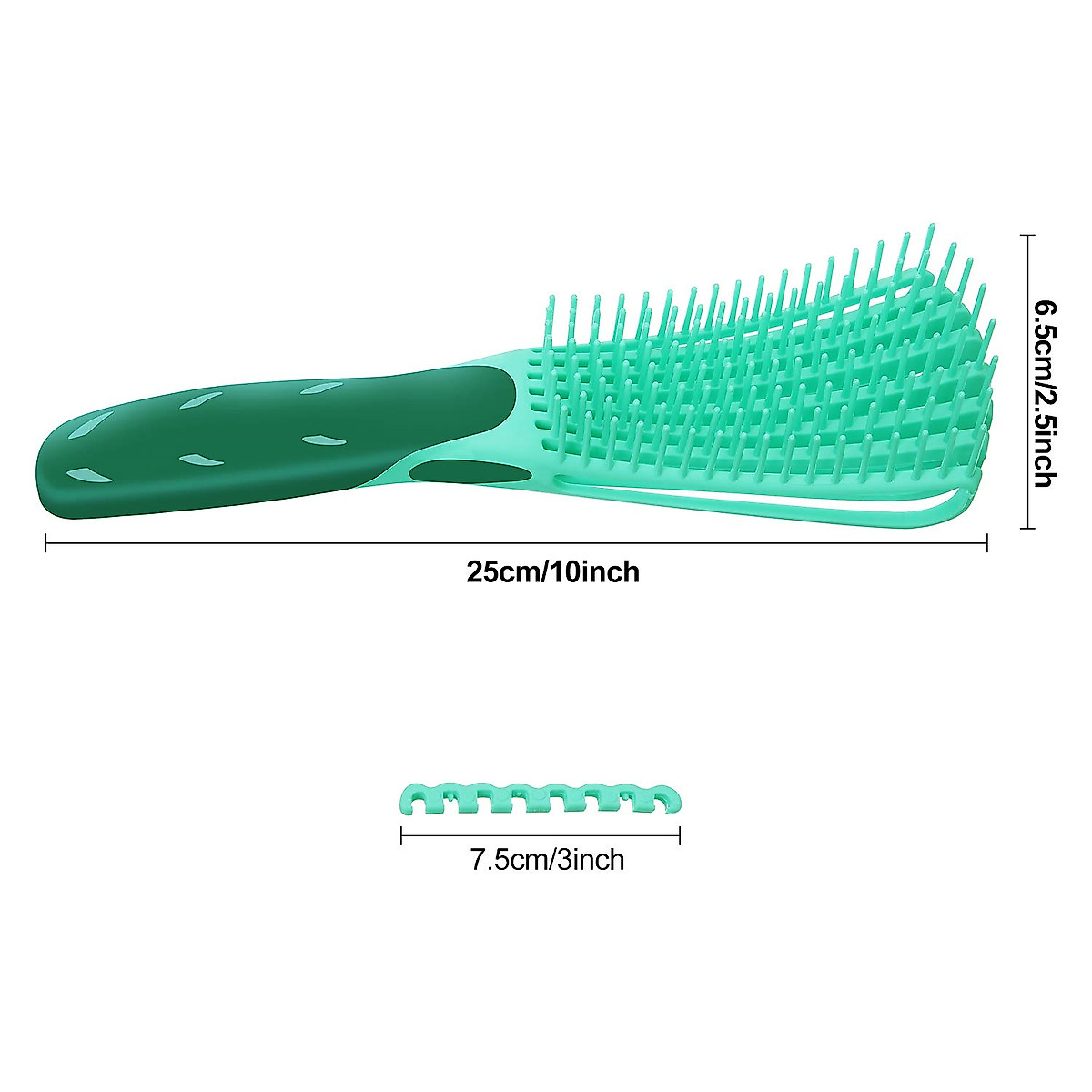 2 Pack Detangling Brush for Curly, Afro Textured 3a to 4c Kinky Wavy Hair - Wet/Dry/Long Thick Hair Exfoliating Brush for Beautiful and Shiny Curls (Green, Pink)