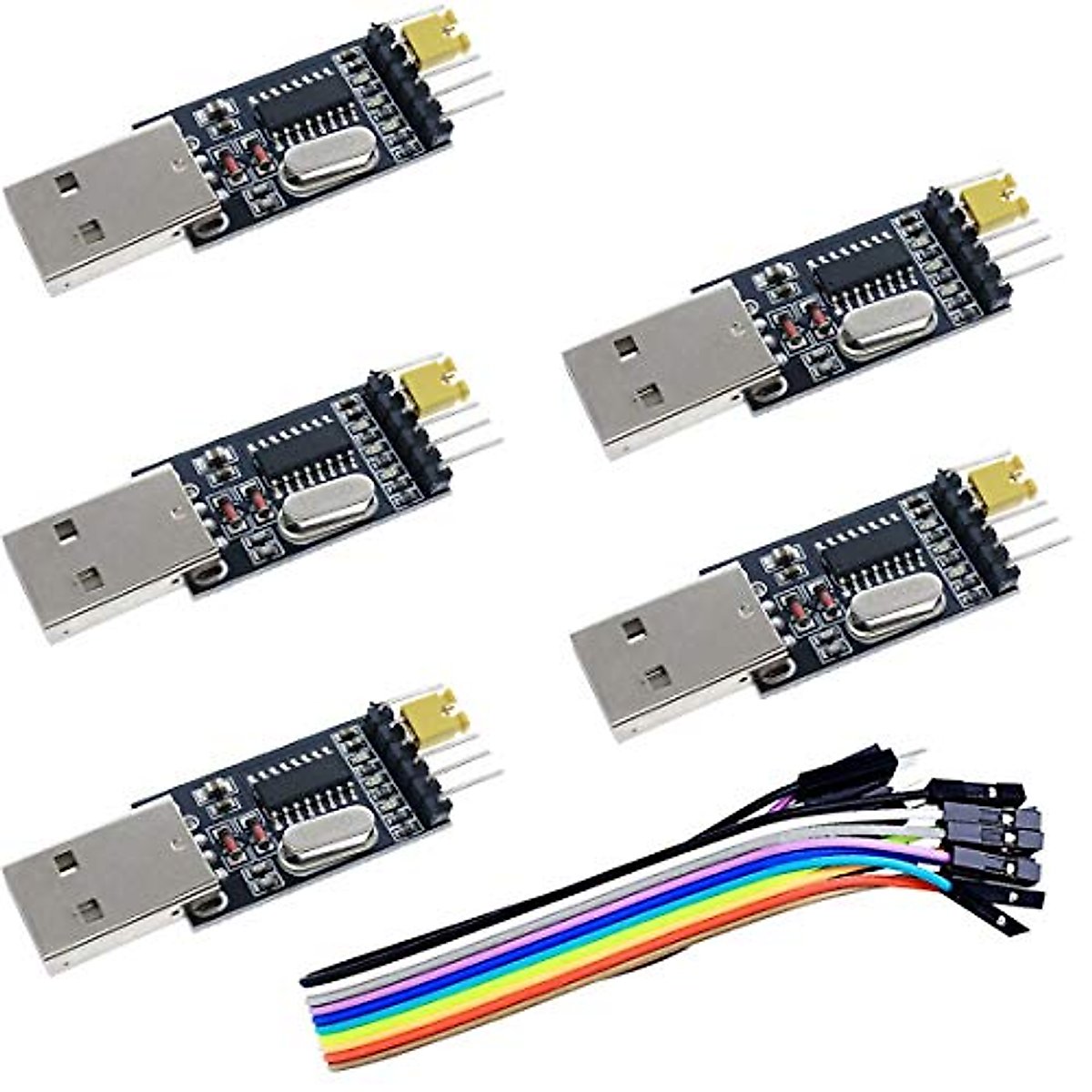 HiLetgo 5pcs USB to Serial USB to TTL CH340 Module with STC Microcontroller Download Adapter
