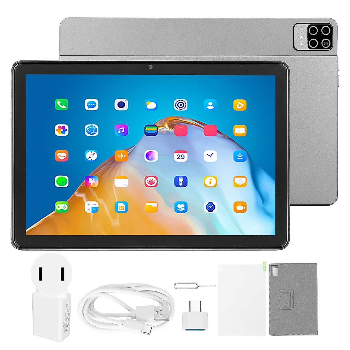 Honio Tablet, 10.1 Inch Smart Tablet 16GB RAM 1TB ROM 8 Cores Multifunctional for Business for Video (US Plug)