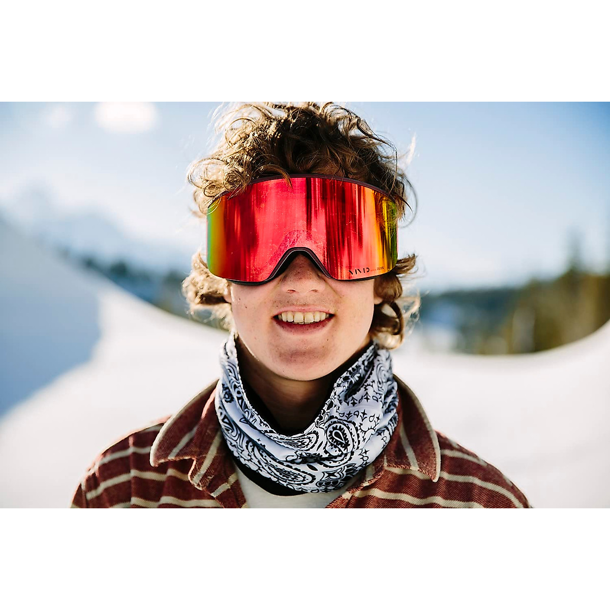 Giro Axis Ski Goggles - Snowboard Goggles for Men - Black Mono Strap with Vivid Ember/Vivid Infrared Lenses