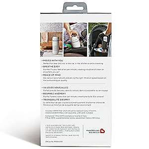 Munchkin® Portable Air Purifier, 4-Stage True HEPA Filtration System Eliminates 99.7% of Micro-Pollutants, White