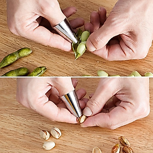 GCFTIFF Finger Guard Set for Cutting Knife Guard,Stainless Steel Knife Cutting Protector Adjustable Safe Thumb Guard Finger Protector, Clip Finger Tips Protector,Avoid Hurting When Slicing & Chopping