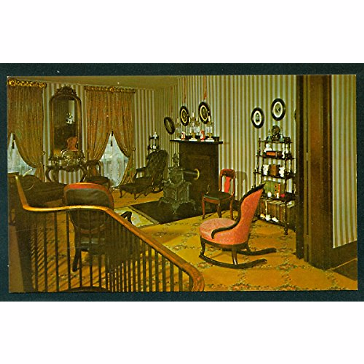 Front Parlor President Abraham Lincoln House Interior Home Vintage Postcard