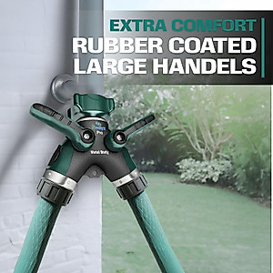 Hose Splitter, 2 Way Heavy Duty, Garden Faucet, Faucet Splitter, Hose y Splitter, Garden Hose y Splitter, Hose Bib Splitter, All Metal, with Shut off Valve