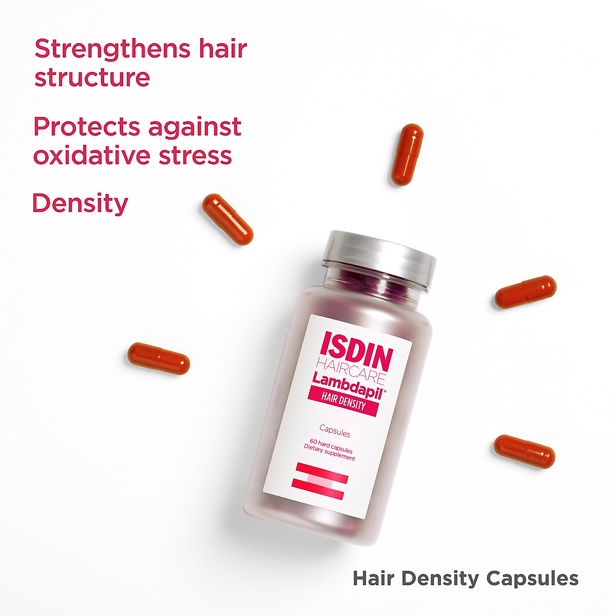 ISDIN Lambdapil Hair Density Loss, Dietary Supplement for Stronger, Thicker and Healthier Hair, 60 capsules