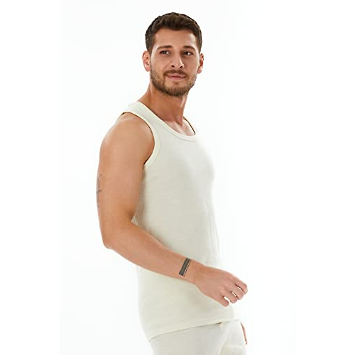 WoolCo. Men's Merino Wool Tank Top 185 Base Layer for Skiing Hiking Camping Hunting, Lightweight Thermal Undershirt (X-Large)
