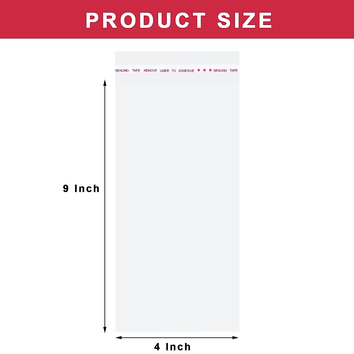 Morepack Self Sealing Cellophane Bags,4x9 Inches 200 Pcs Clear Resealable Cellophane Bags for Packaging Cookies, Favors and Products