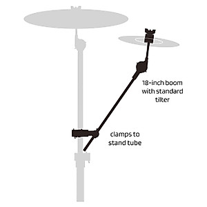 Gibraltar Long Boom Attachment Cymbal Arm with Rotating Grabber Clamp Holder (SC-CLBAC, 18")