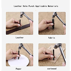 IRISFLY 10pcs Round Steel Leather Craft Hollow Hole Punch 1mm to 10mm for Leather Belt Watch Band Gasket