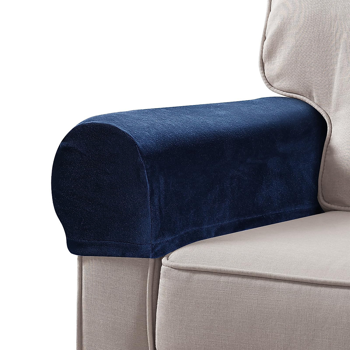 Soft Stretch Plush Armrest Covers, Stretch Armrest Covers for Chairs Sofas, Couch Arm Covers, Furniture Protector Armchair Slipcovers for Recliner, Set of 2