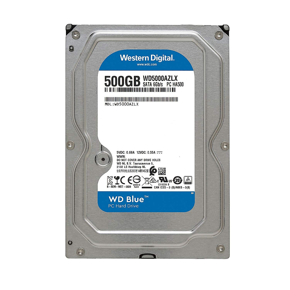 Western Digital Blue WD5000AZLX 500GB 7200 RPM 32MB Cache SATA 6.0Gb/s 3.5" Internal Hard Drive Bare Drive