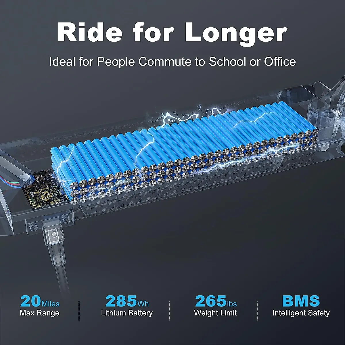 Caroma Electric Scooter Adults, 20 mph & 300 lbs, 350W Motor, 20 Miles Range & 20 Mph, 9" Solid Tires, Folding Motorized Scooter for Adults, App Control