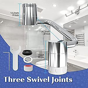 Faucet Extender, 1080° Swivel Robotic Arm Faucet Aerator Rotatable Multifunctional Extension Faucet, Large-Angle Ratating Universal Splash Faucet Attachment Adapter for Bathroom Kitchen Sink