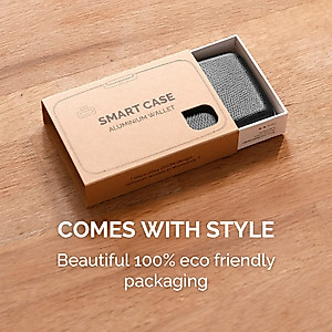 ÖGON -DESIGNS- Aluminum wallet smart case RFID Blocking – The original minimalist slim card holder for men and woman - Vegan Leather Snake Black/Grey Interior