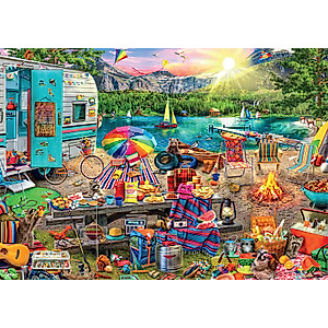 Buffalo Games - Aimee Stewart - Family Campsite - 500 Piece Jigsaw Puzzle with Hidden Images