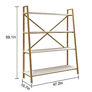 FONECHIN TDD Metal Display Rack 4-Layer Shoe Bag Rack Shelf,Floor-Standing Clothing Rack for Plant Jewelry Hat, Home Kitchen Bedroom Storage Rack