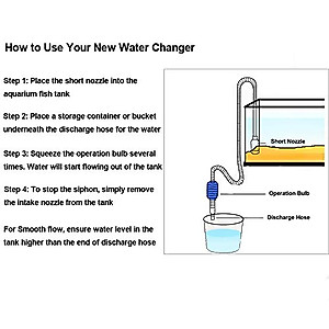 AQUANEAT Aquarium Siphon, Fish Tank Siphon, Aquarium Vacuum, Aquarium Water Changer, Gravel Cleaner for Fish Tank (Large)