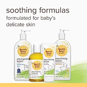 Burt's Bees Baby Lotion for Sensitive Skin, Nourishing Baby Care, Non-Irritating, Original Scent, 12 Ounce