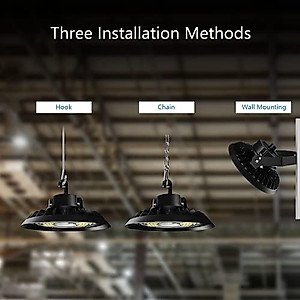 Sokply UFO High Bay Light Motion Sensor 200W 34000LM(Eqv.970W MH/HPS), 5000K 0-10V Dimmable with 6Ft Self-Wiring Cable, IP65 Waterproof LED High Bay Lighting Fixture, DLC/UL Listed（1pack