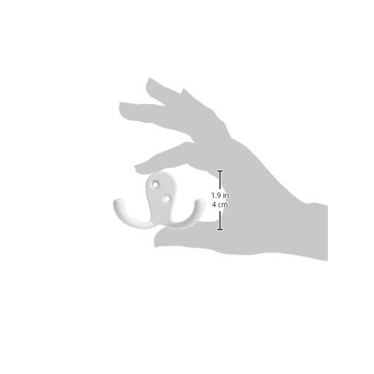 Liberty Hardware B46114Q-W-C5 Double Prong Robe Hook, White