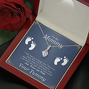 To My Mommy From Your Tummy Necklace, Mommy Gift From Unborn Baby, New Mom Gift, New Mom Gift From Husband, Baby Bump Gift, New Mom Gift Idea, Pregnant Wife Gift