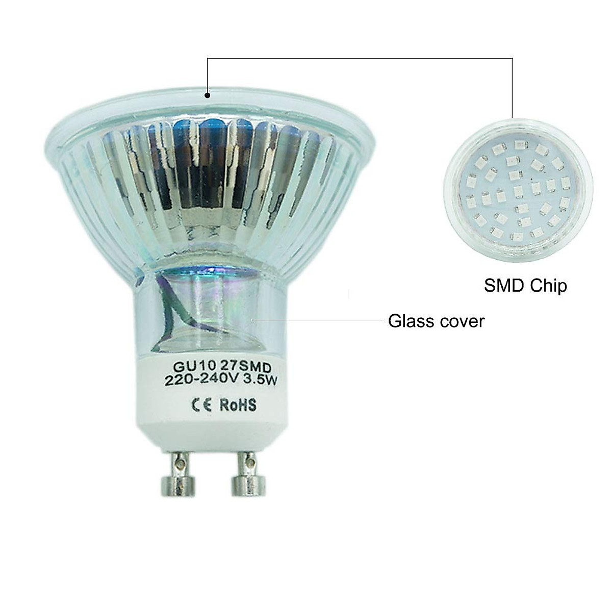 JQSLIGHT LED Landscape Lights,GU10 Blue LED Spotlight Bulbs 5W MR16 GU10 Base Blue Coloured Spot Light Bulb for Wall Washer Lamps, Landscape Lighting, Decorative Lighting, Mood Lighting